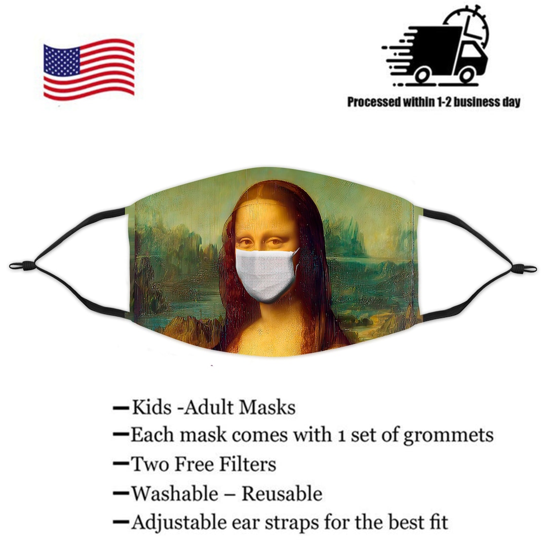 Mona Lisa Face Mask Mona Lisa Mask Face Mask Adult Mona - Etsy España