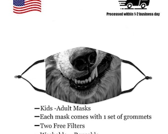 Wolf Face Mask - Etsy