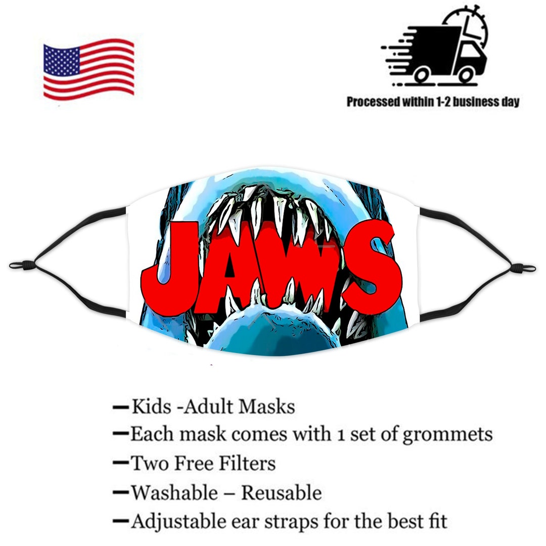 Jaws Mask Jaws Face Mask Adult Jaws Face Mask Mask With - Etsy