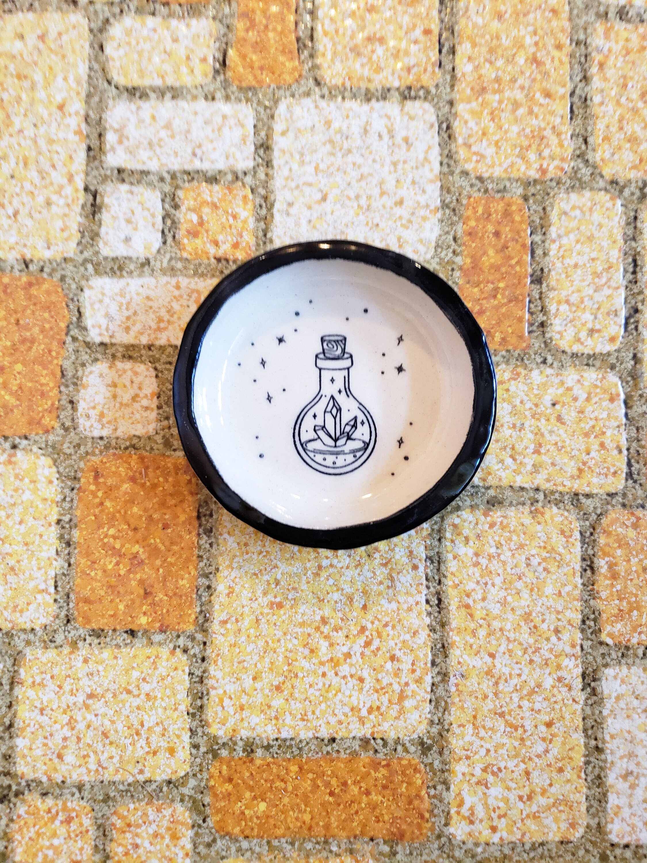 Black and White Potion Bottle Ceramic Tray, Handmade Halloween Magic ...