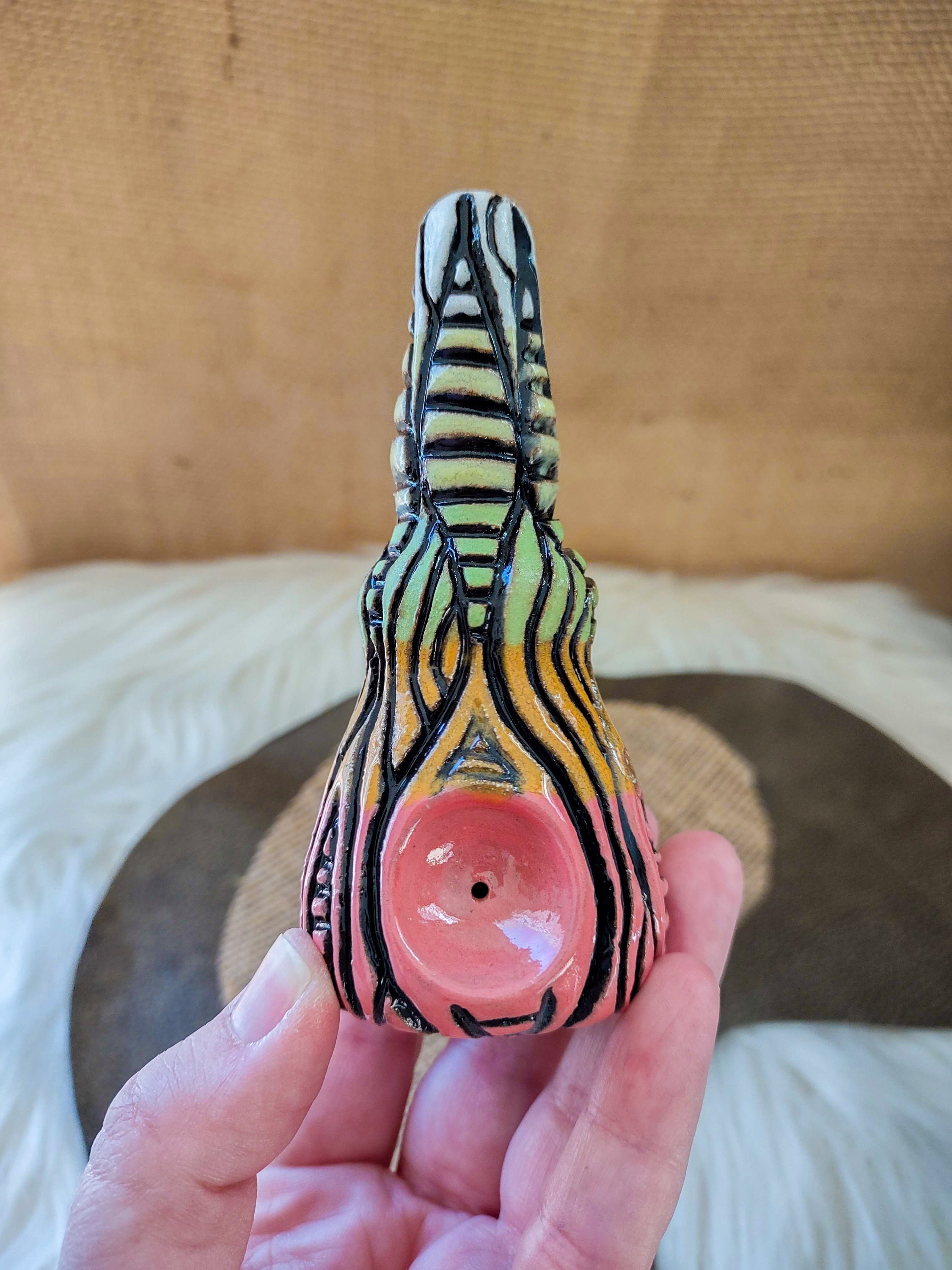 Colorful Rainbow Ceramic Clay Smoking Hand Pipe - Etsy