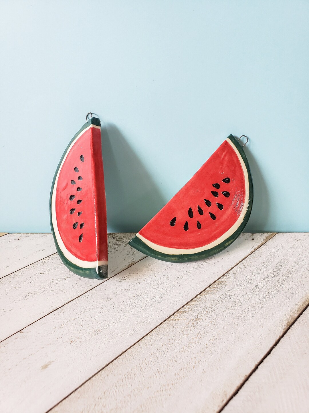 Watermelon Slice Wall Decor Wall Art, Ceramic Art, Handmade Summer ...