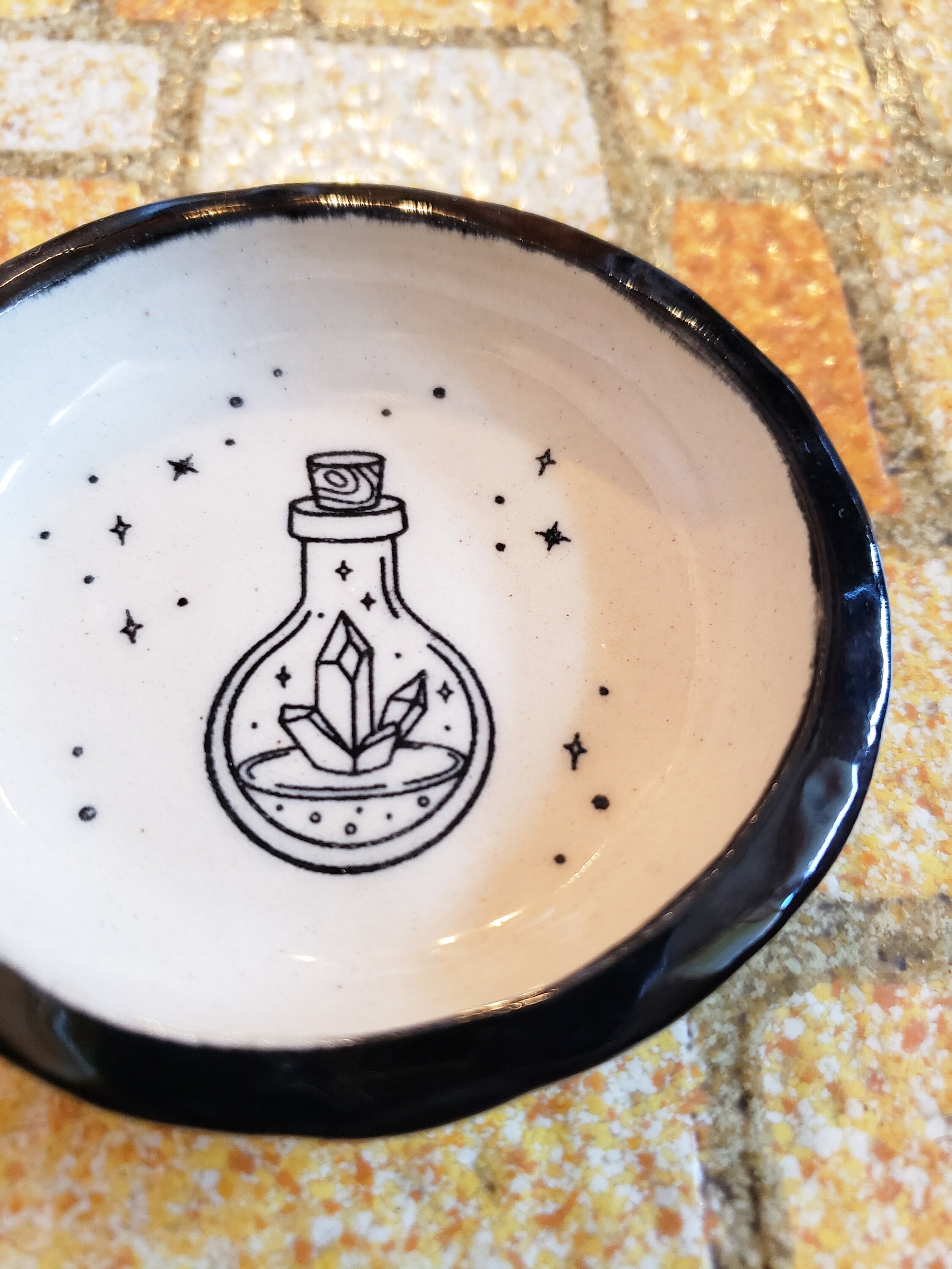 Black and White Potion Bottle Ceramic Tray, Handmade Halloween Magic ...