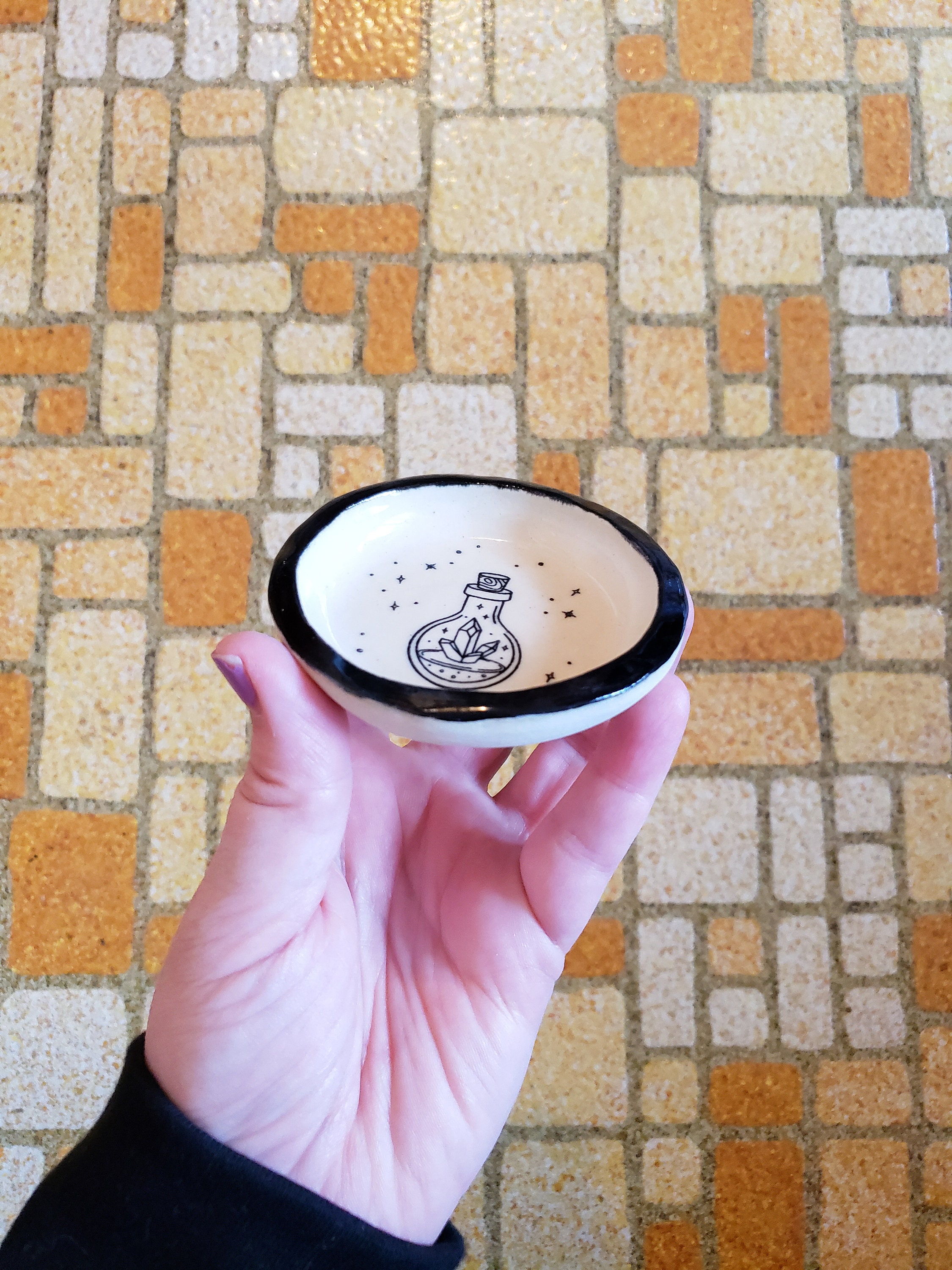 Black and White Potion Bottle Ceramic Tray, Handmade Halloween Magic ...