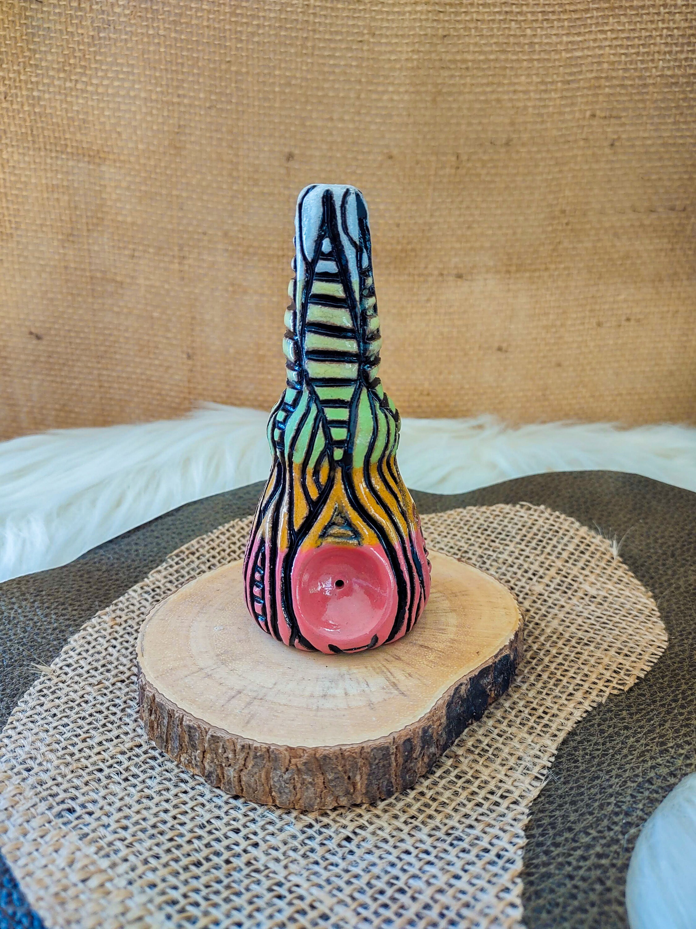 Colorful Rainbow Ceramic Clay Smoking Hand Pipe - Etsy