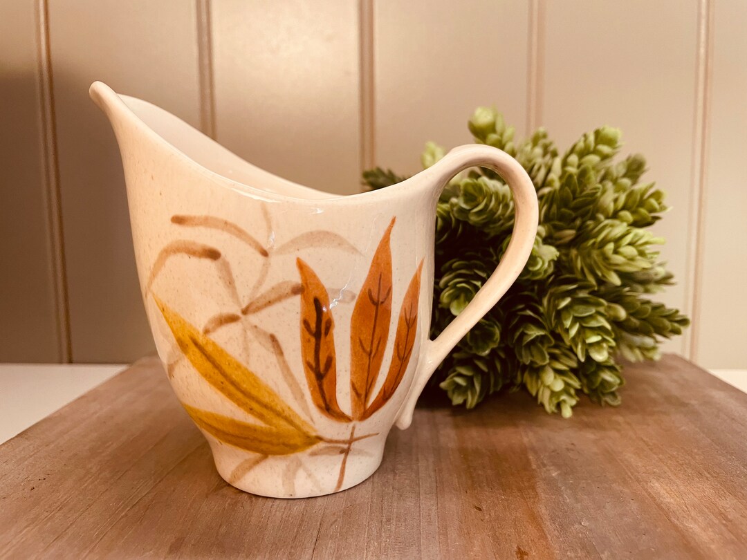 Vintage Red Wing Pottery Small Creamer Pitcher Dual Sided Harvest ...