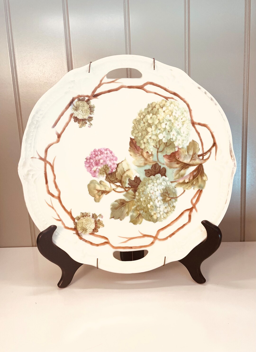 Vintage Decorative Plate.hydrangea Pattern. Hand Painted in Germany ...