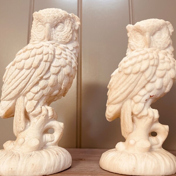 Alabaster Owls - Etsy