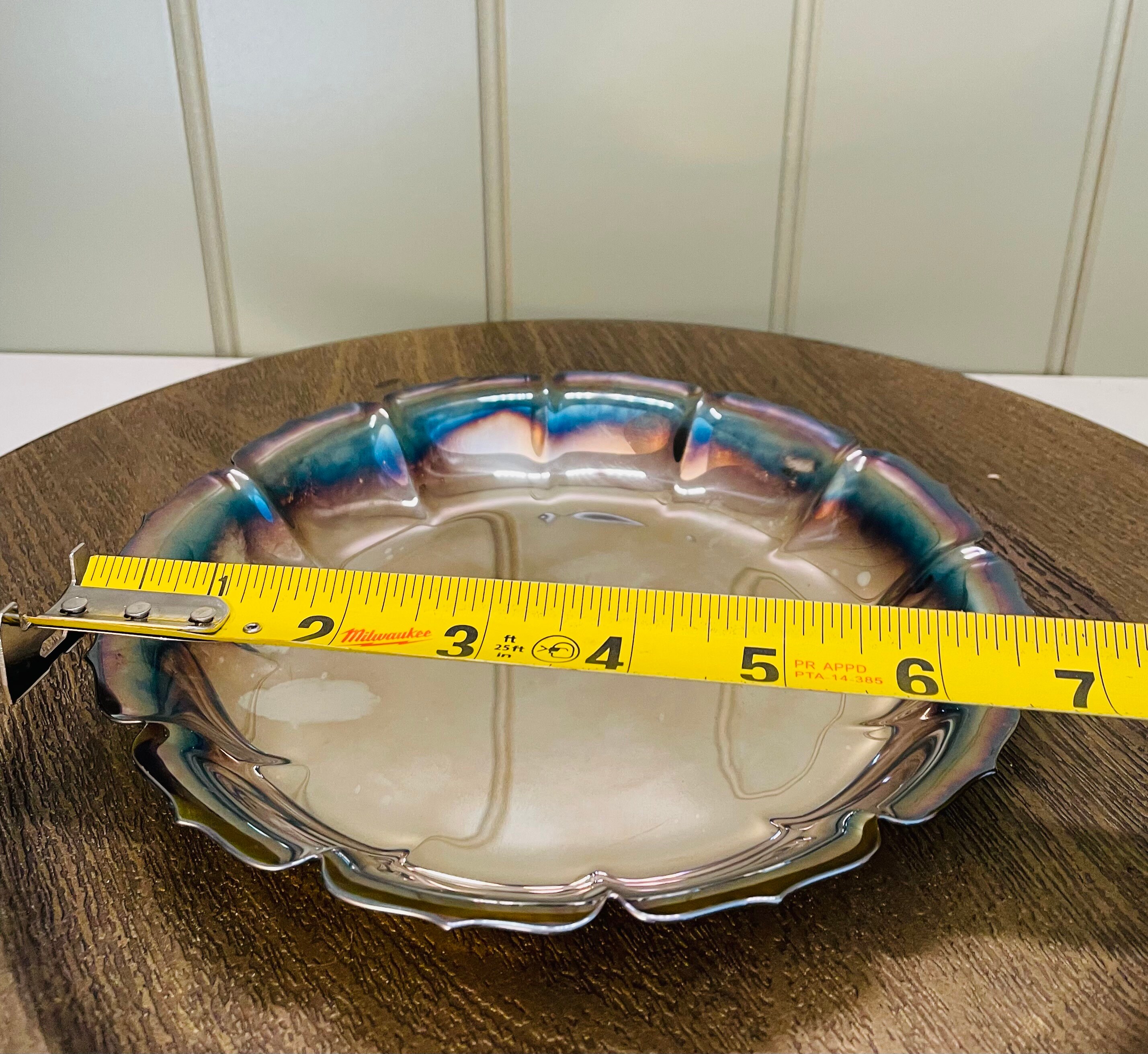 Vintage Lunt Silver Plate Tulip Edge Trinket Serving Bowl Original ...