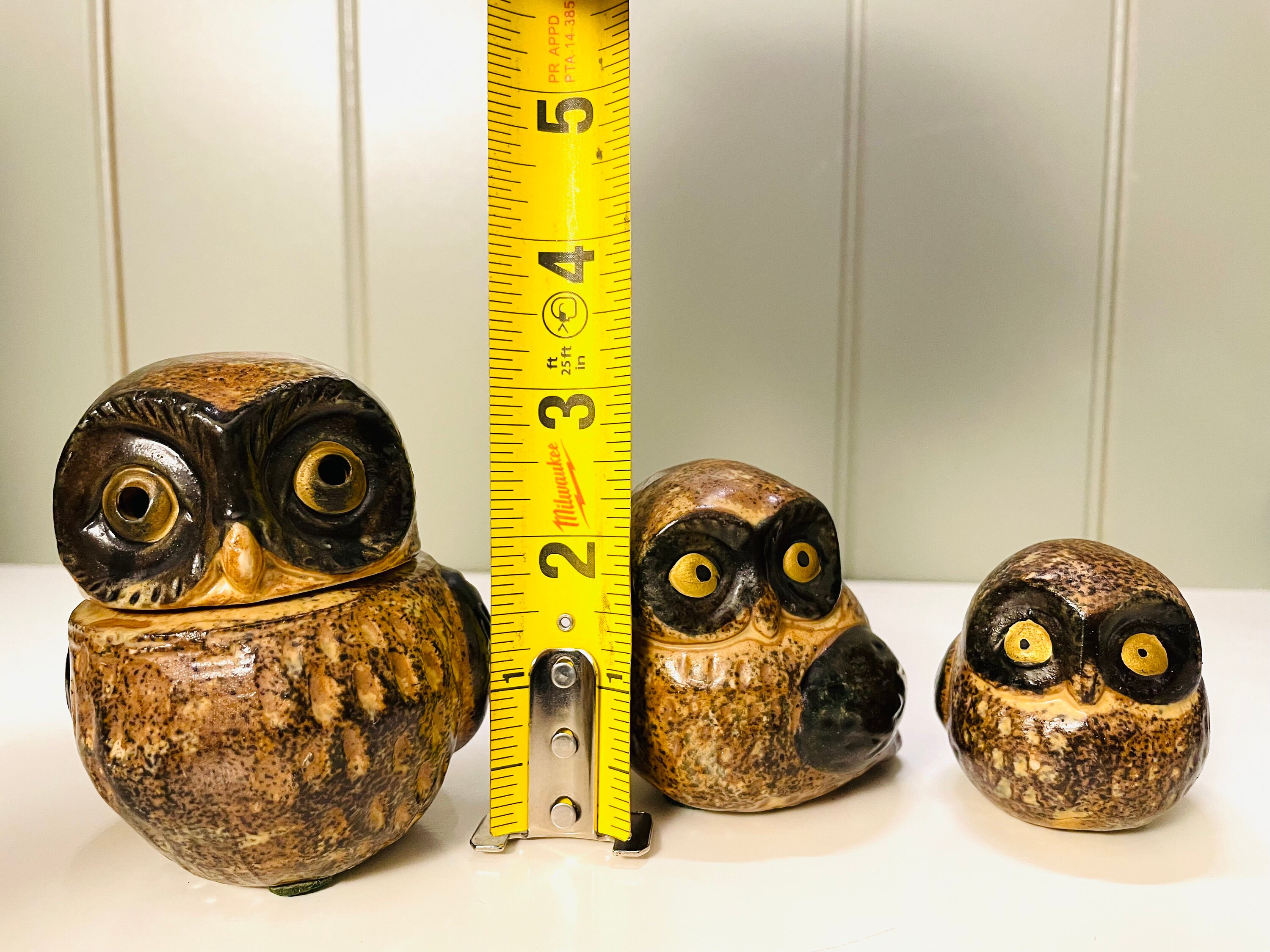 Vintage Trio OMC Otagiri Japan Speckled Stoneware Owls - Etsy