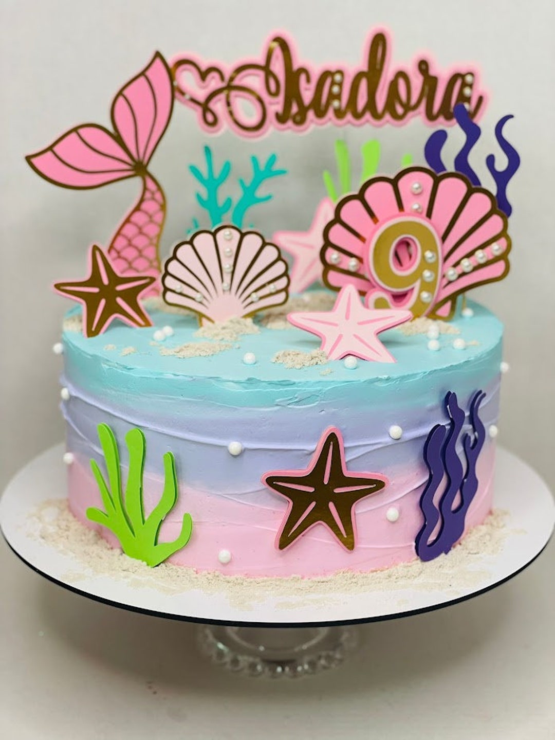 Mermaid Cake Topper Mermaid Cake Decor Mermaid Birthday - Etsy