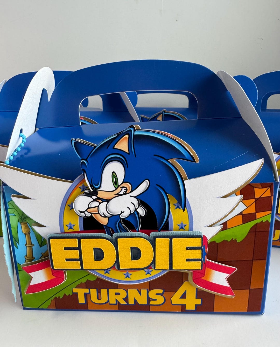 Sonic Birthday Favor Box - Personalized Gable Box for Kids Party ...