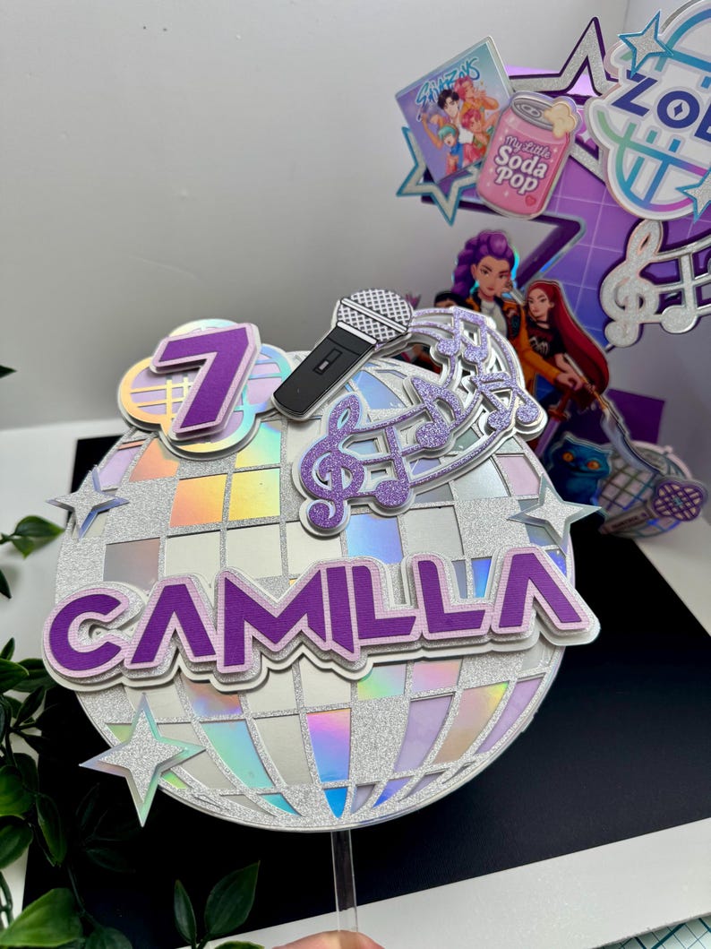 Kpop Demon Hunter Cake Topper - Globo Music Cake Topper - Music Party ...