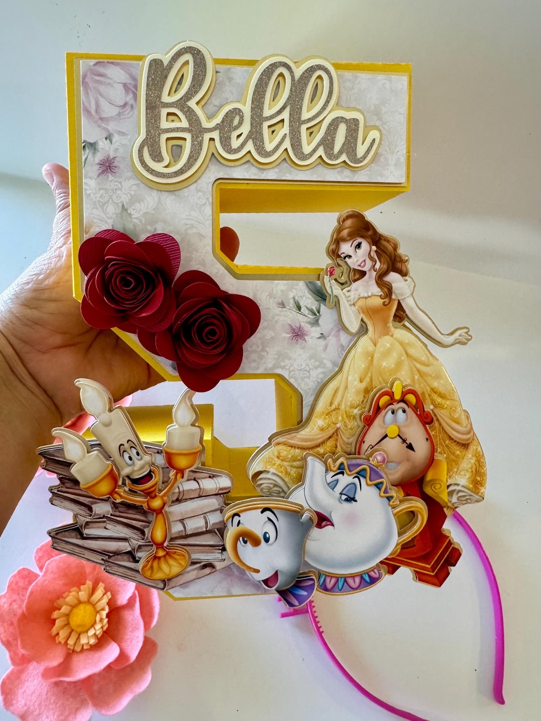 Beauty and the Beast 3D Number or Letter Belle Edible Icing Sheet Belle ...