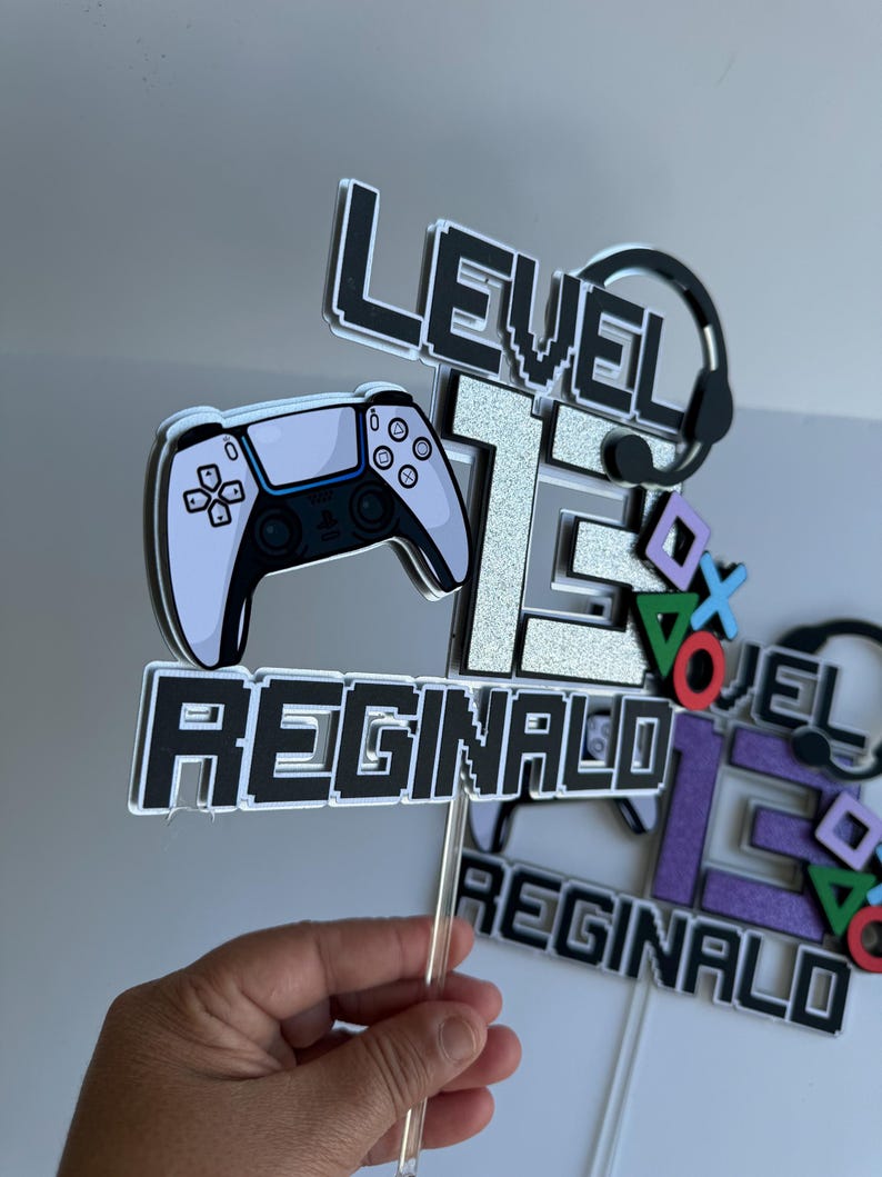 Gamer Cake Topper, Level up Party,video Game Birthday - Etsy