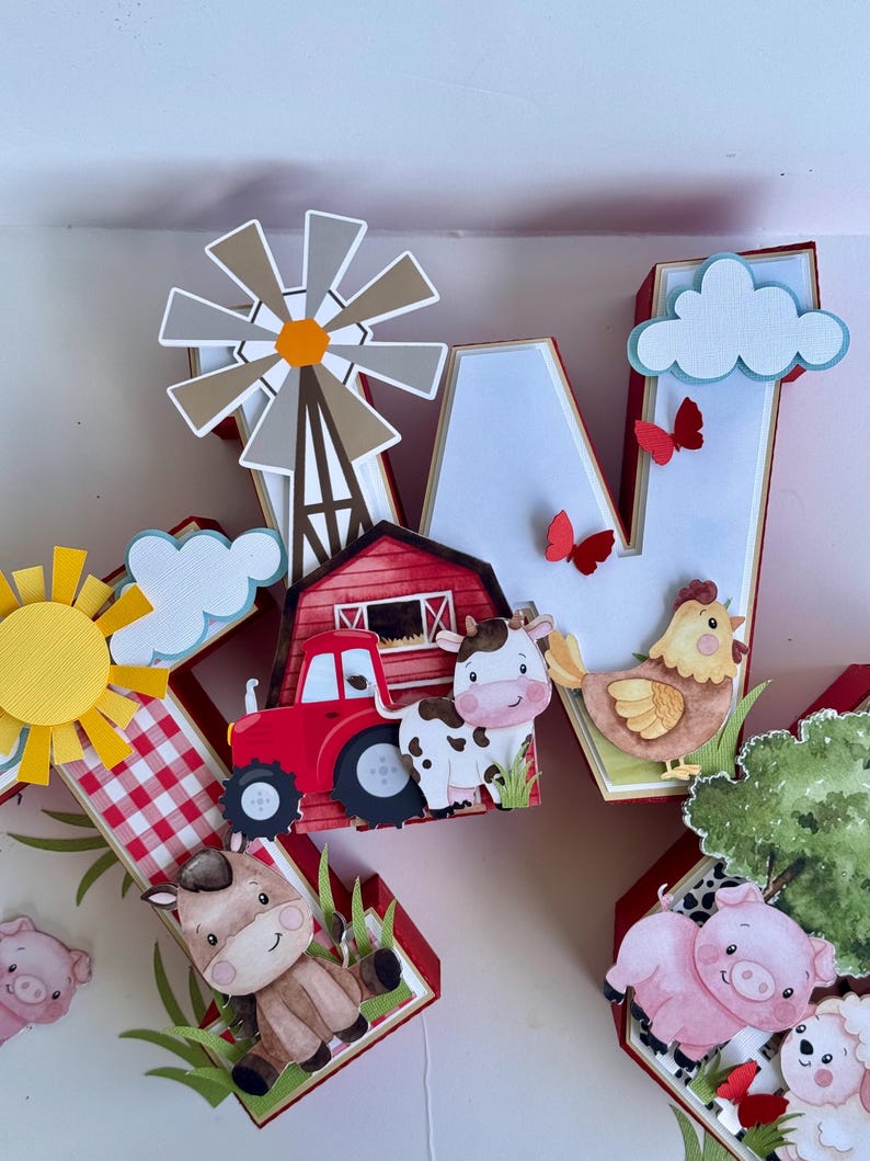 Farm 3D Number Animals 3D Letter Granja 3D Letter Granja Birthday Farm ...