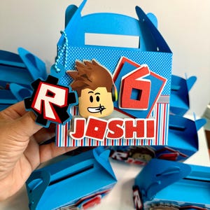 Roblox Favor Box, Roblox Birthday, Game Party Bags, Roblox Gable Bags ...