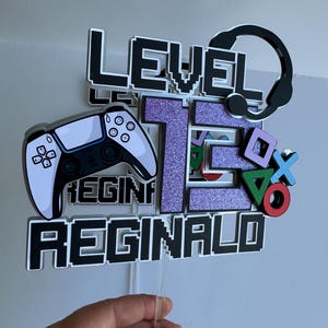 Gamer Cake Topper, Level up Party,video Game Birthday - Etsy