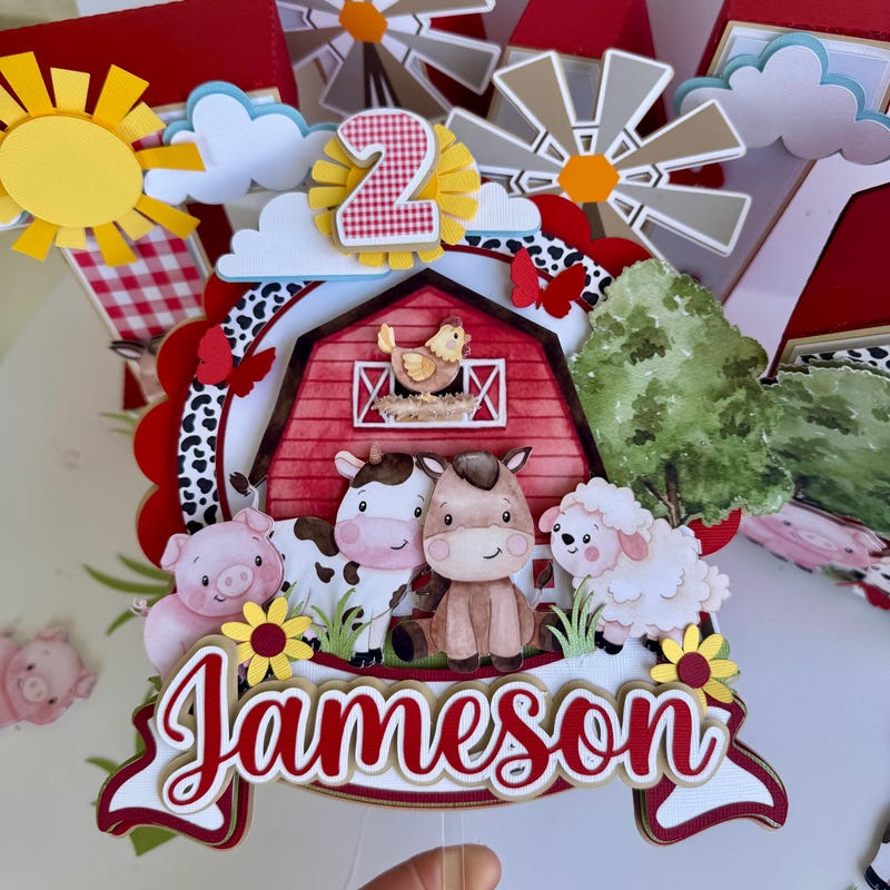 Farm Cake Topper - Etsy