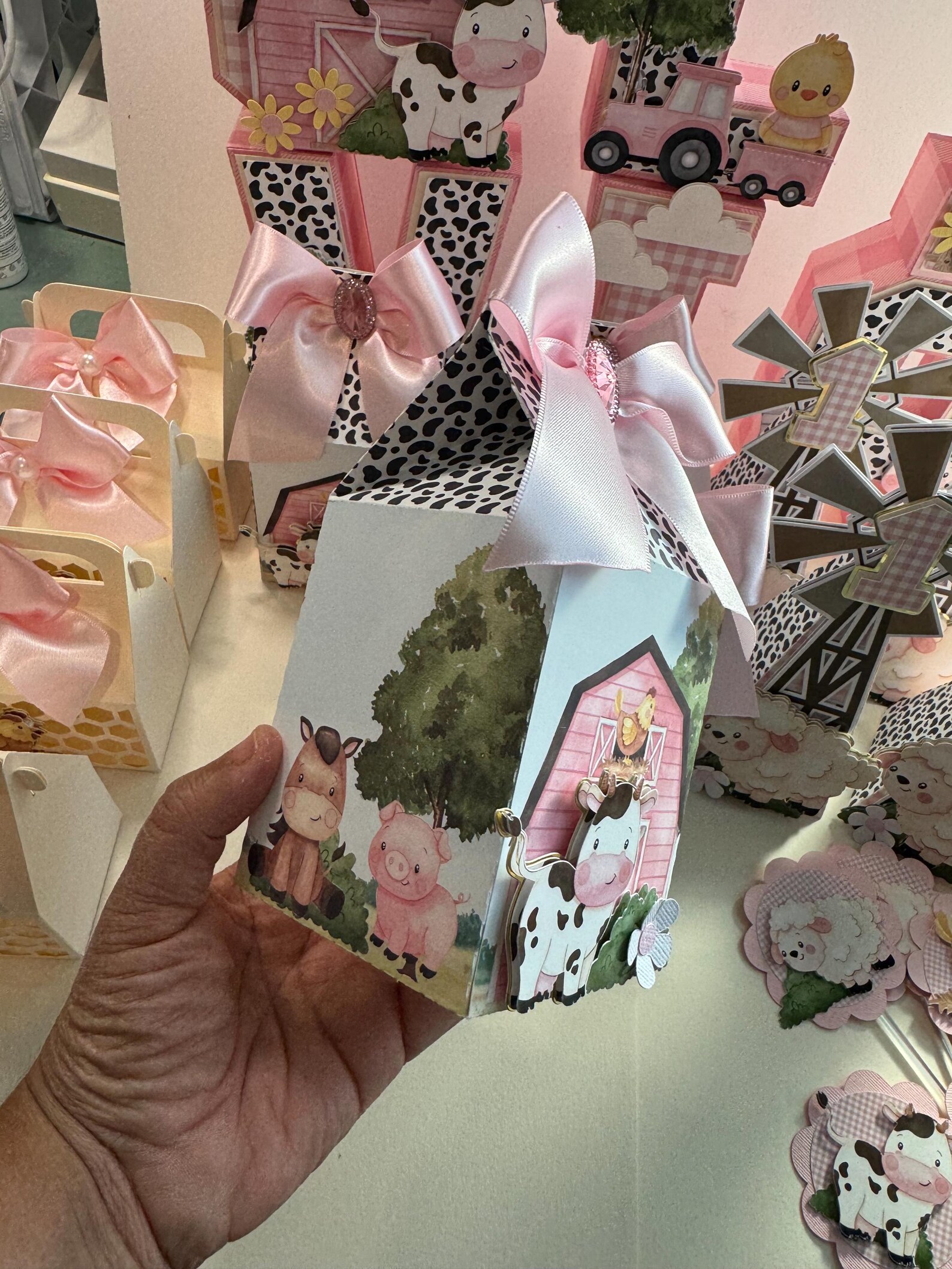 Farm Animal Favor Boxes. Party Decoration. Milk Box. Farm Animals Candy ...