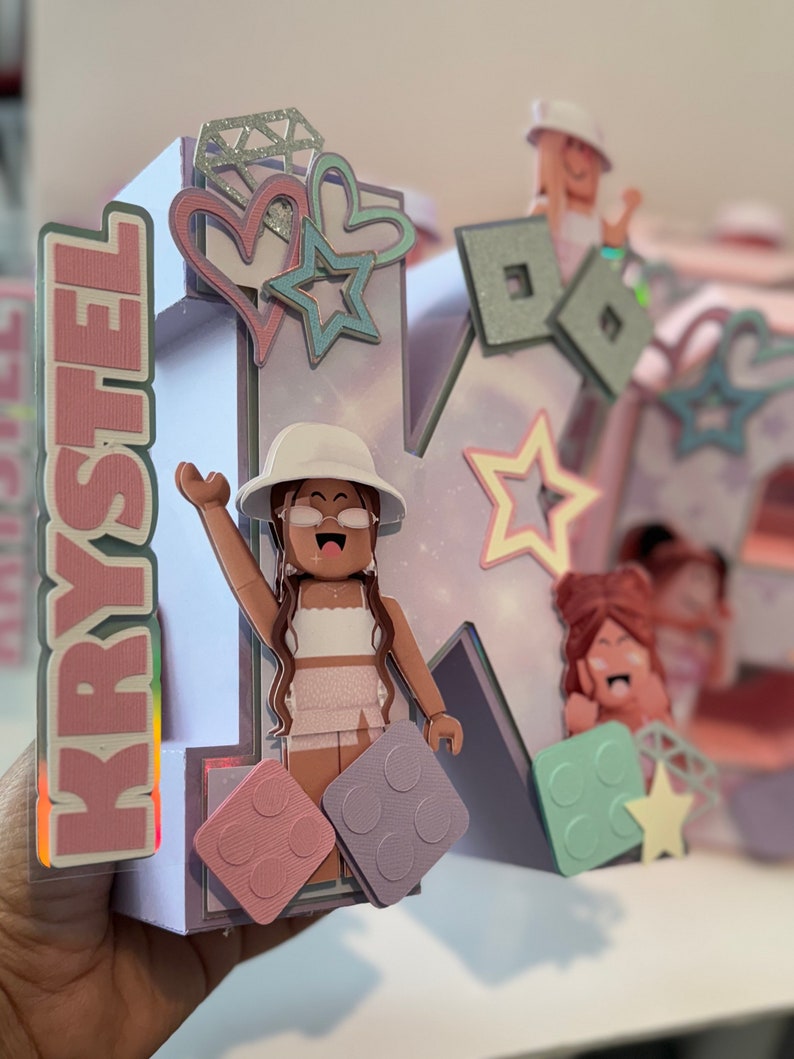 Roblox 3D Letter Decor, Custom Roblox Birthday Party - Etsy