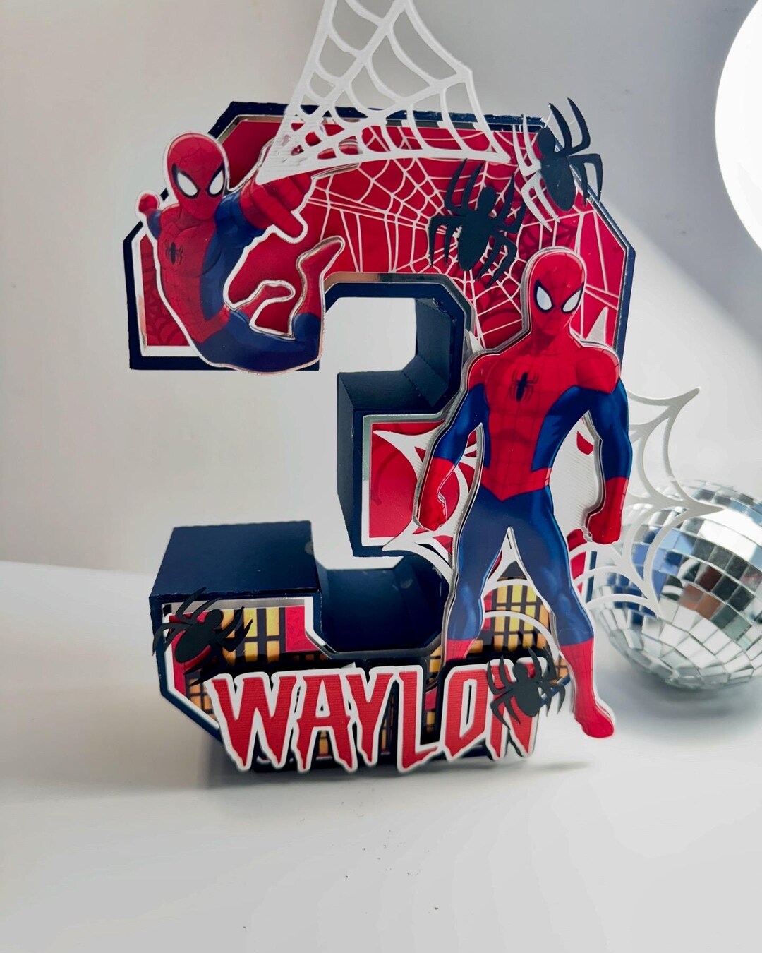 Spider Man 3D Number Decor - Spider Man Party Decor - Spider-man ...
