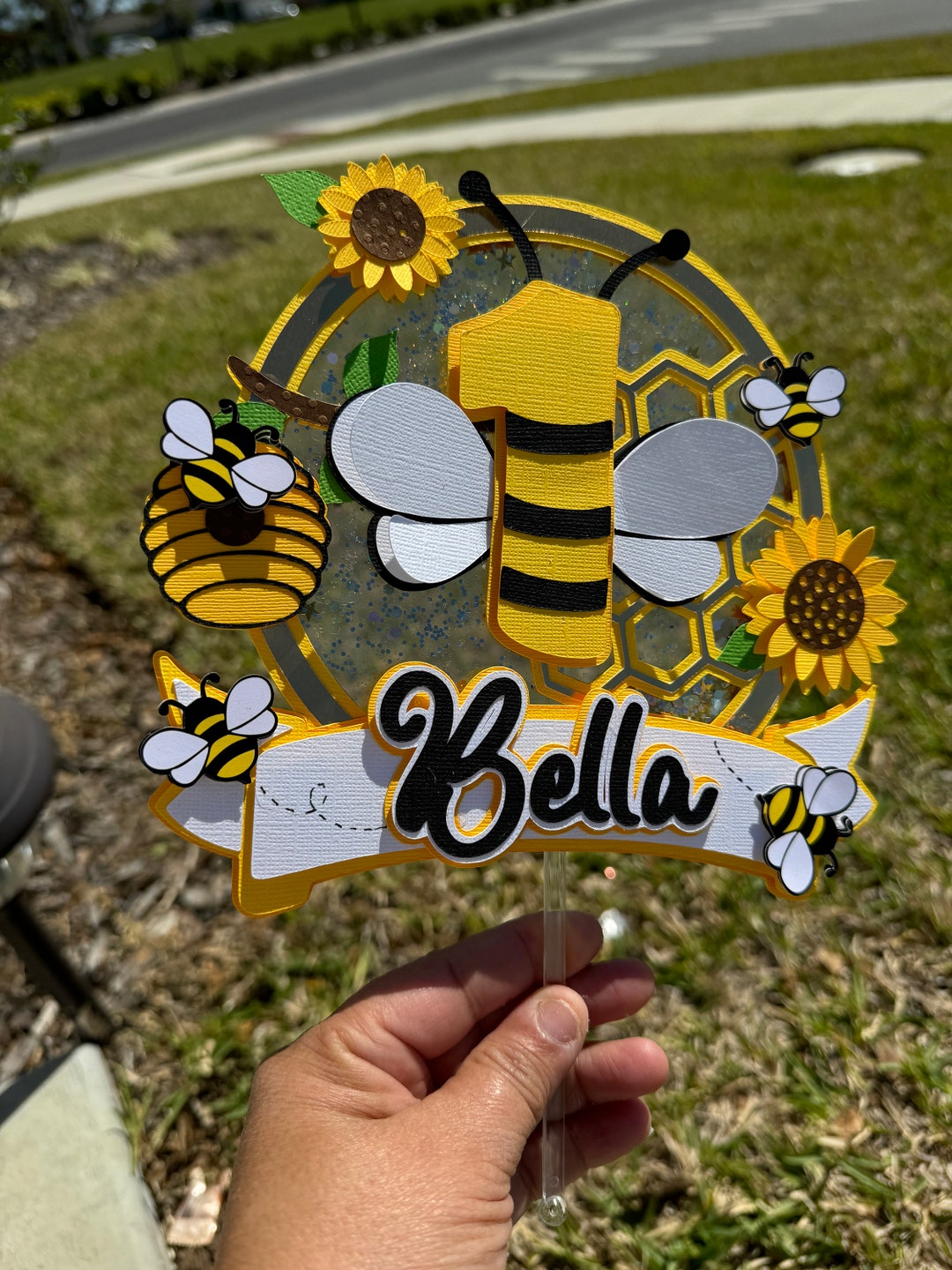 Honey Bee Cake Topper - Bee Honey Baby Cake Topper - Bee 3D Customized ...