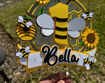 Bee Theme Cake Topper - Etsy