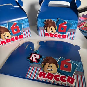 Roblox Favor Box, Roblox Birthday, Game Party Bags, Roblox Gable Bags ...