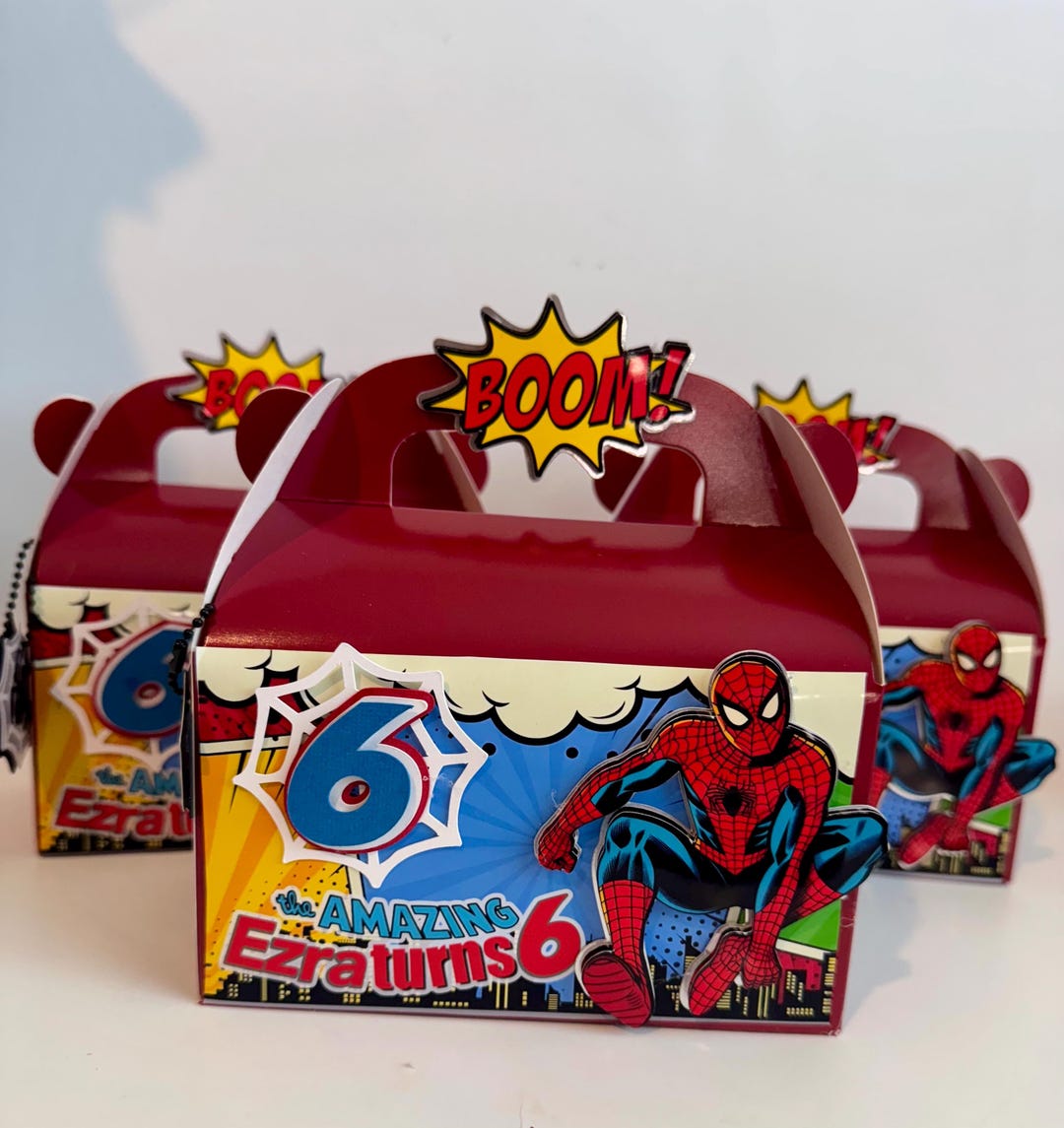 Spider Man Favor Box, Spider-man Birthday, Spiderman Party Bags ...