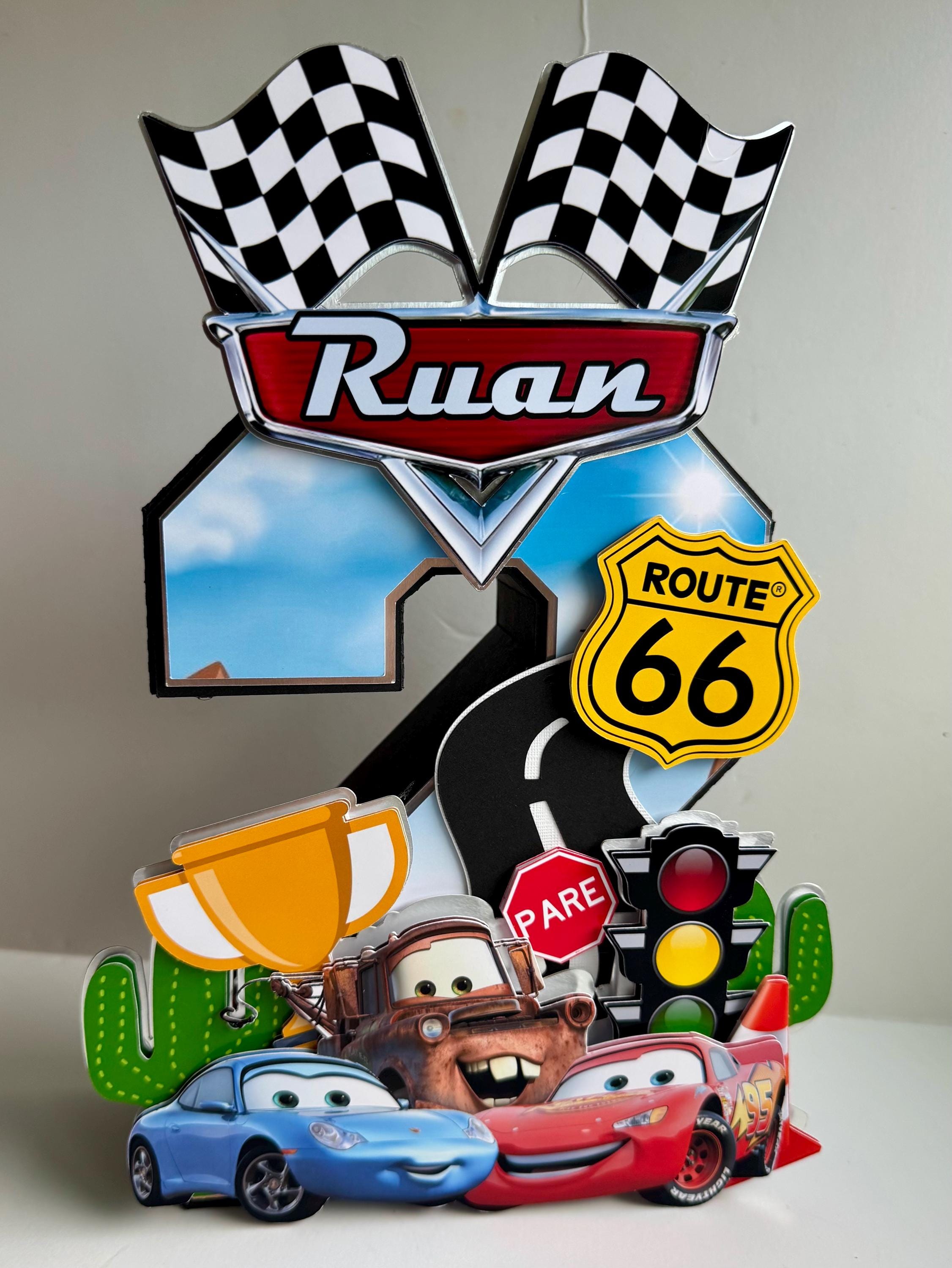 Cars Birthday Centerpiece Number 3D - Lightning Mcqueen Table ...