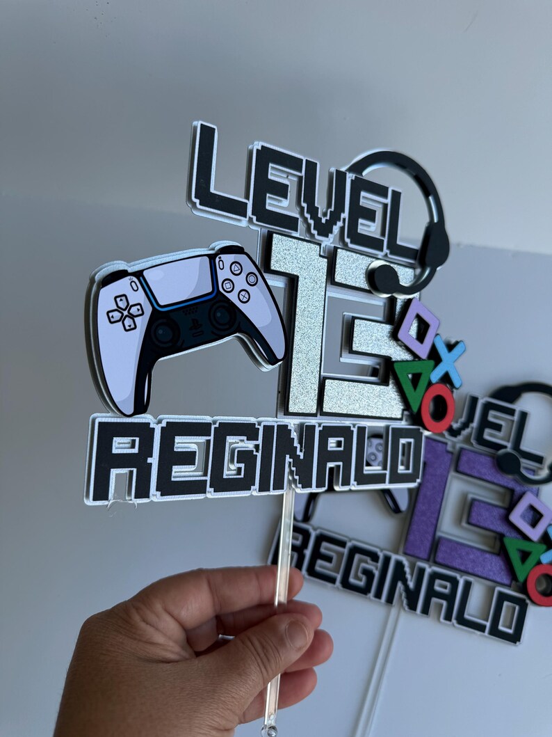 Gamer Cake Topper, Level up Party,video Game Birthday - Etsy