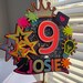 Neon Theme Cake Topper | Personalized Cake Topper | Glow in the Dark ...