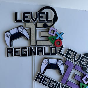 Gamer Cake Topper, Level up Party,video Game Birthday - Etsy