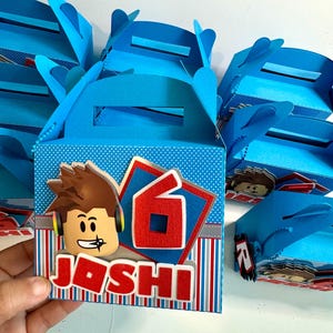 Roblox Favor Box, Roblox Birthday, Game Party Bags, Roblox Gable Bags ...