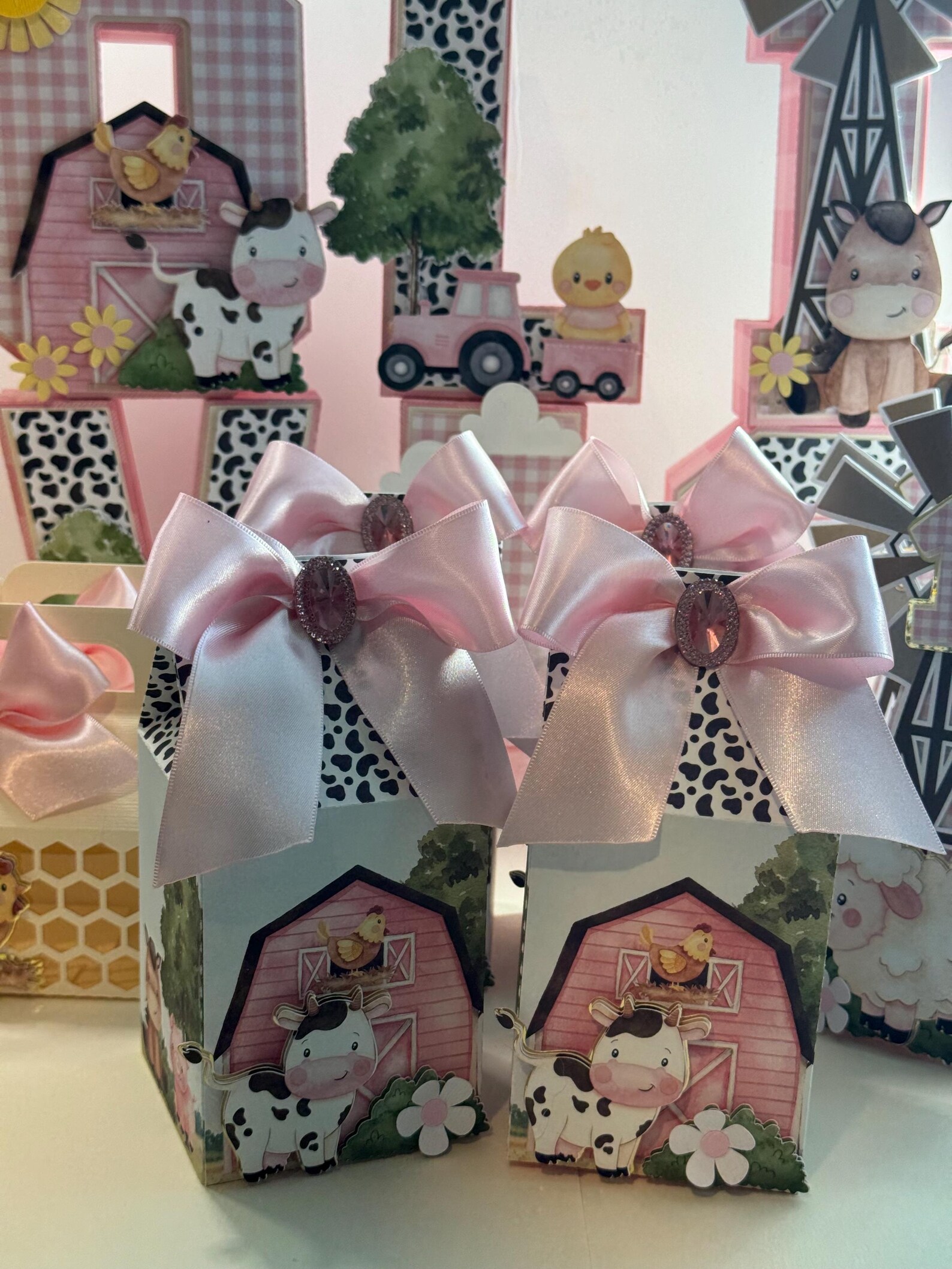 Farm Animal Favor Boxes. Party Decoration. Milk Box. Farm Animals Candy ...