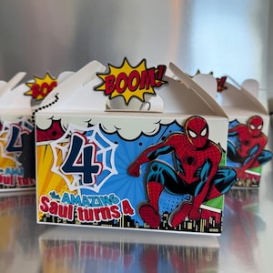 Spider Man Favor Box, Spider-man Birthday, Spiderman Party Bags ...