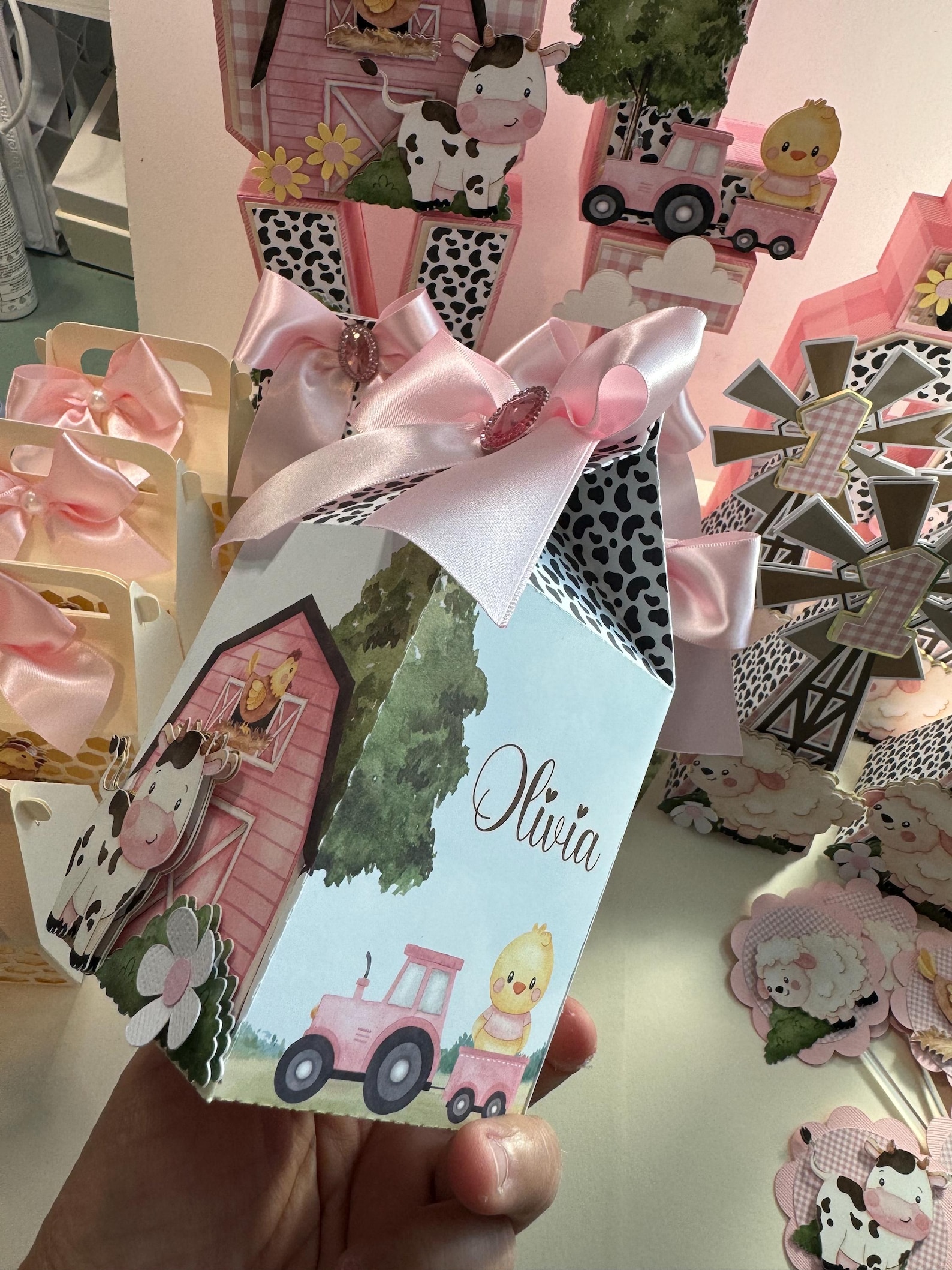 Farm Animal Favor Boxes. Party Decoration. Milk Box. Farm Animals Candy ...