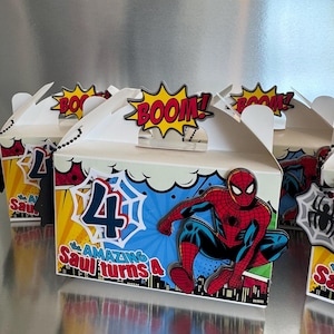 Spider Man Favor Box, Spider-man Birthday, Spiderman Party Bags ...