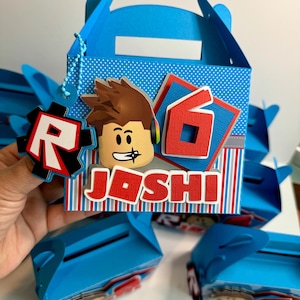 Roblox Favor Box, Roblox Birthday, Game Party Bags, Roblox Gable Bags ...