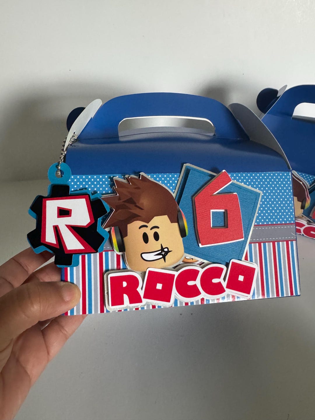 Roblox Favor Box, Roblox Birthday, Game Party Bags, Roblox Gable Bags ...