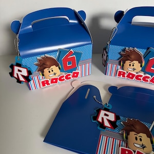 Roblox Favor Box, Roblox Birthday, Game Party Bags, Roblox Gable Bags ...