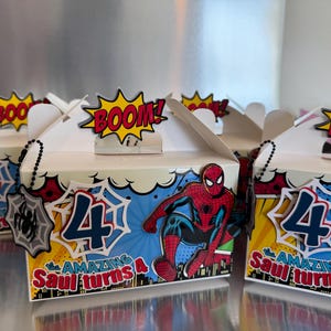 Spider Man Favor Box, Spider-man Birthday, Spiderman Party Bags ...