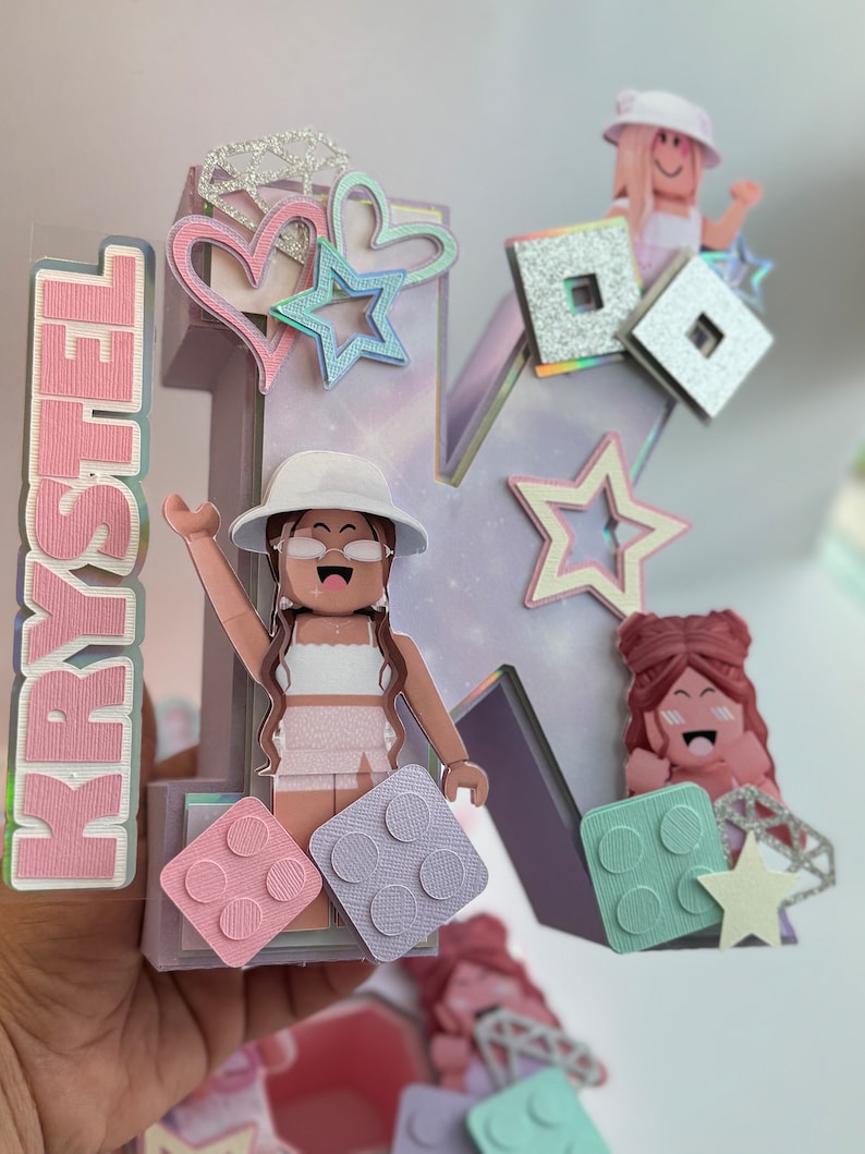 Roblox 3D Letter Decor, Custom Roblox Birthday Party - Etsy