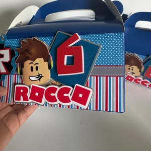 Roblox Favor Box, Roblox Birthday, Game Party Bags, Roblox Gable Bags ...