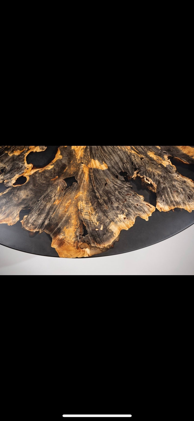 Buckeye Burl and Epoxy Round Dining Table Mto - Etsy