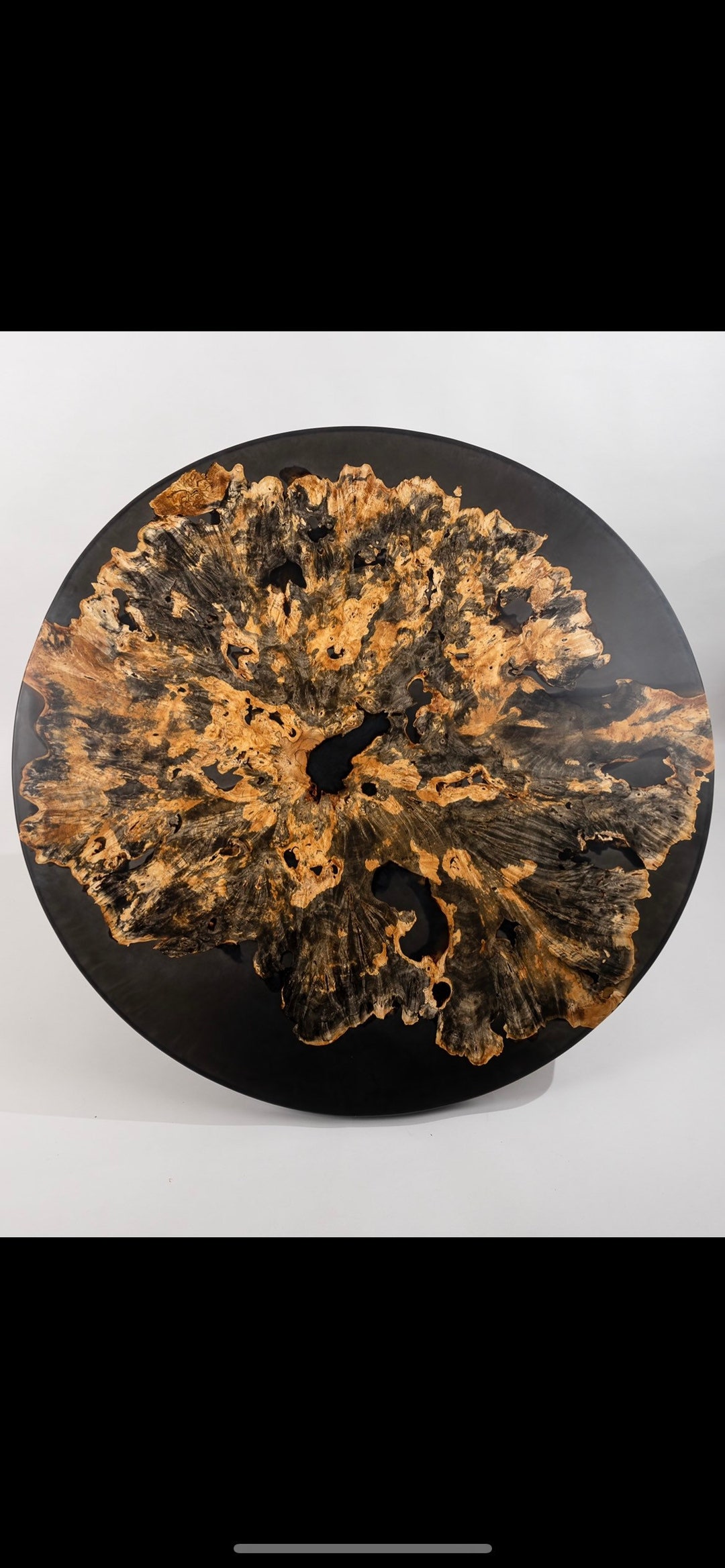 Buckeye Burl and Epoxy Round Dining Table Mto - Etsy