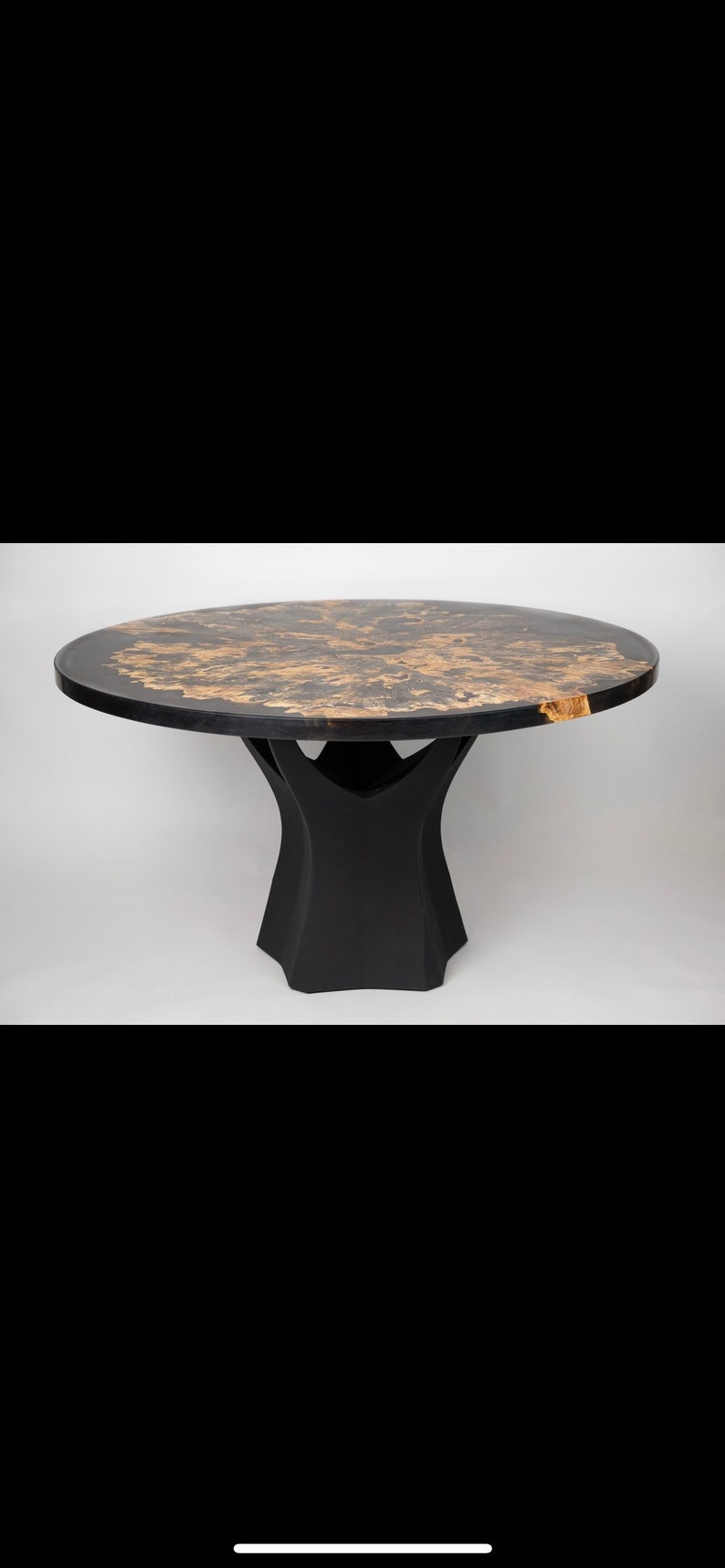 Buckeye Burl and Epoxy Round Dining Table Mto - Etsy