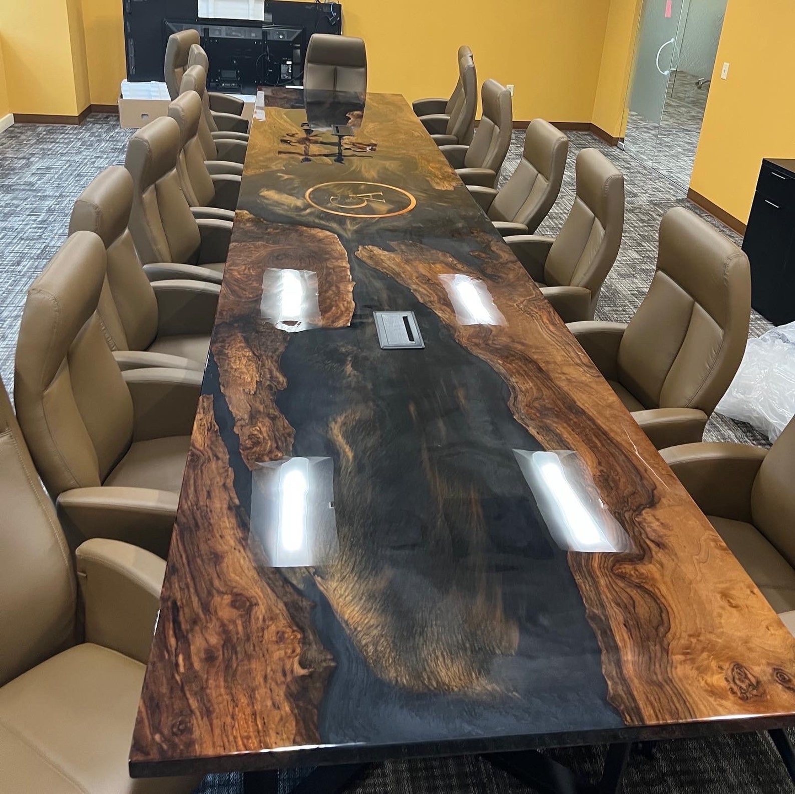 Business Conference Table Custom Live Edge River Walnut - Etsy