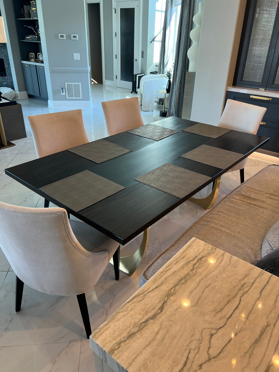 Custom MTO Black Ebony River Table Table - Etsy